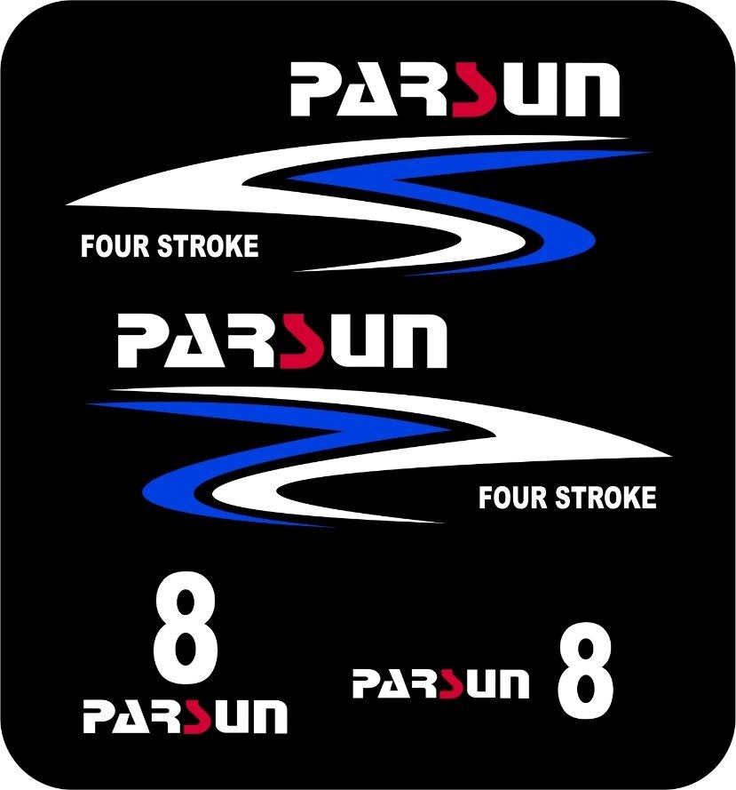 Parsun 8 HP Sticker Set - Allesmarine.de