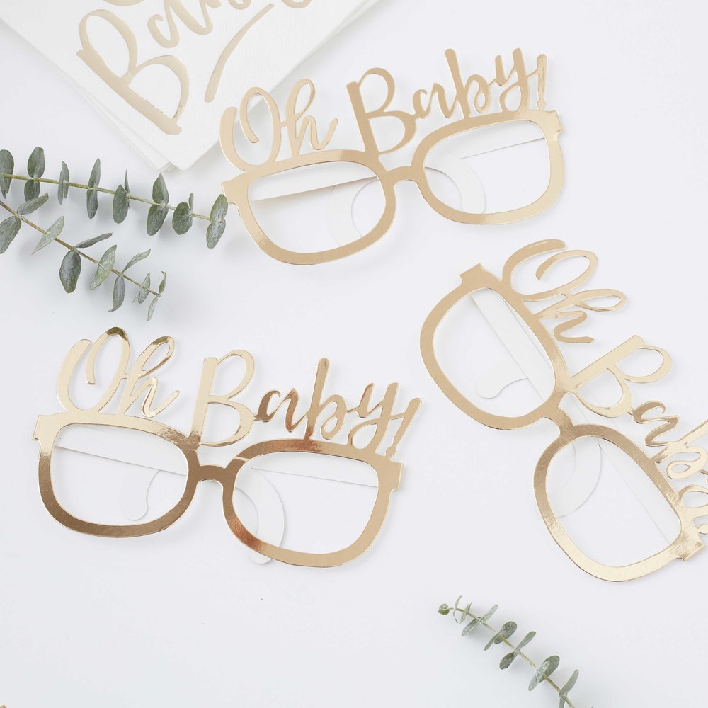 Oh baby brillen (8st) Ginger Ray - Jetjes & Jobjes