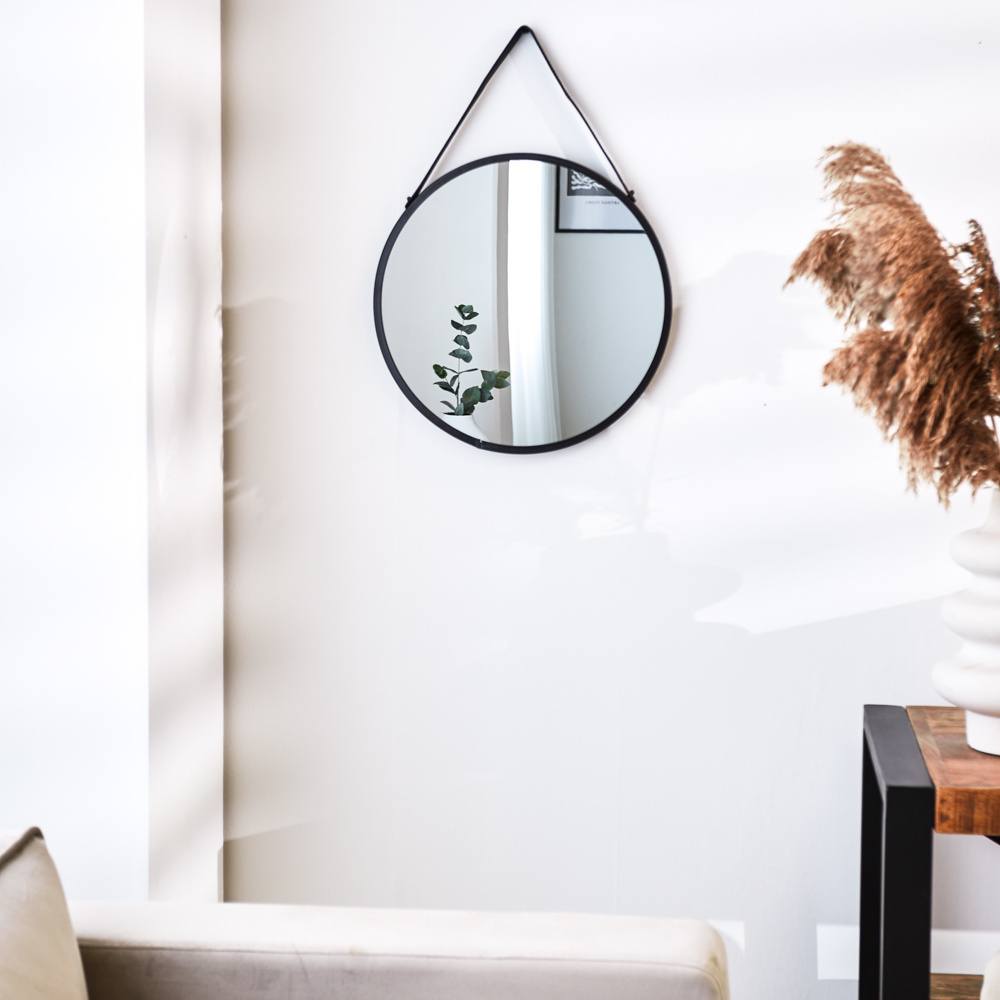 Miroir rond noir River Ø38 cm - DIMEHOUSE