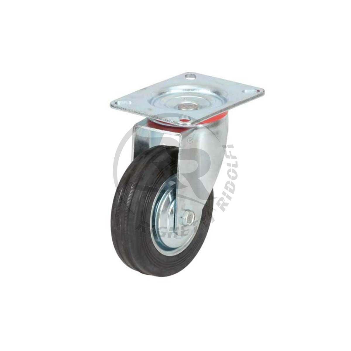 RR rubber wheel complete for trolly 100mm 10/12 with plate ...