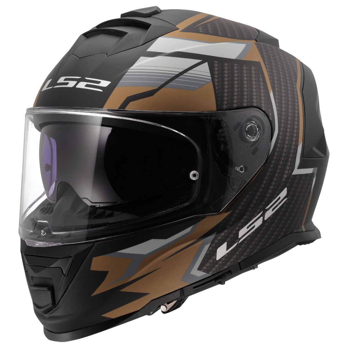 LS2 FF800 Storm tracker matt black / gold - Kartandparts.com