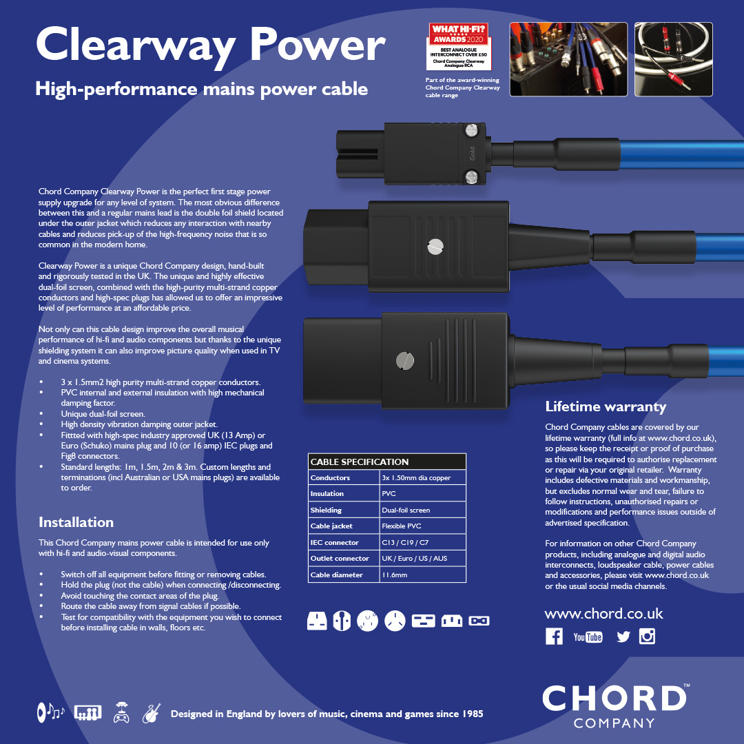 Chord clearway power - Bender hifi