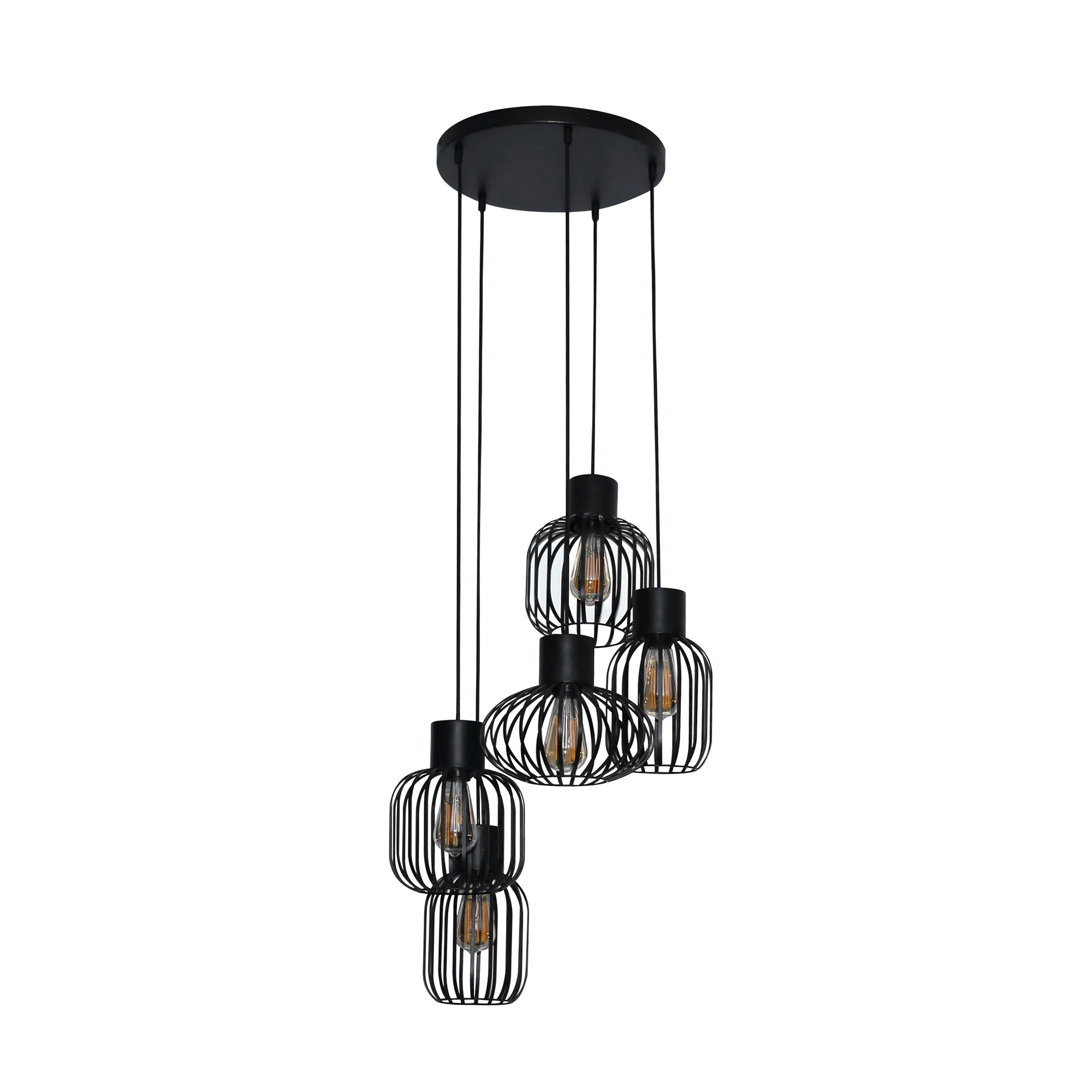 Hanglamp 5L getrapt mix metal - Gratis thuisbezorgd - Houten Meubel Outlet