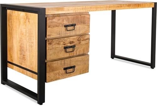 Bureau Industrial Mango 3 lades - Gratis thuisbezorgd - Houten Meubel ...