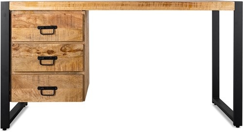 Bureau Industrial Mango 3 lades - Gratis thuisbezorgd - Houten Meubel ...