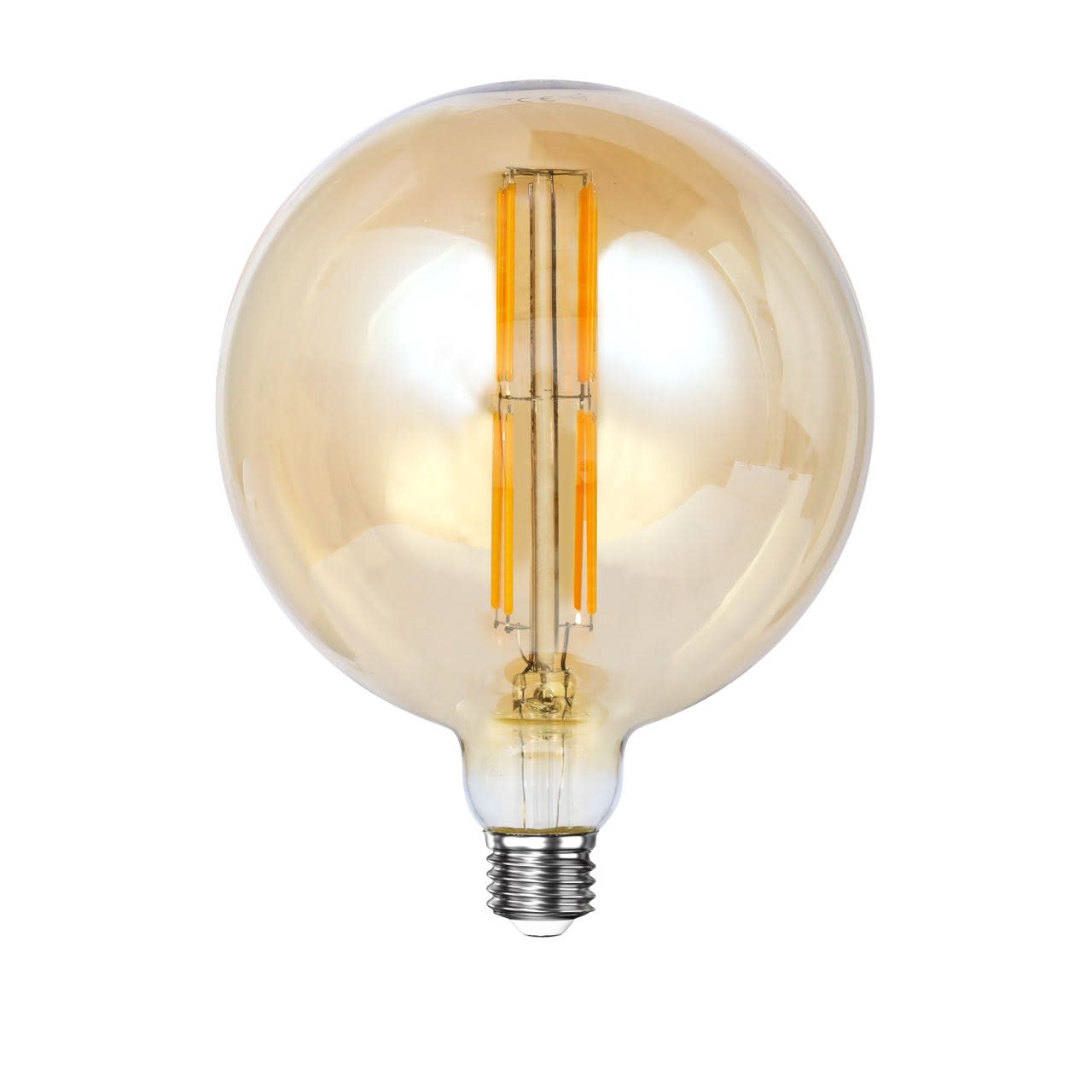 Lichtbron LED [G150] filament bol Ø15 / Amberkleurig glas - Houten ...