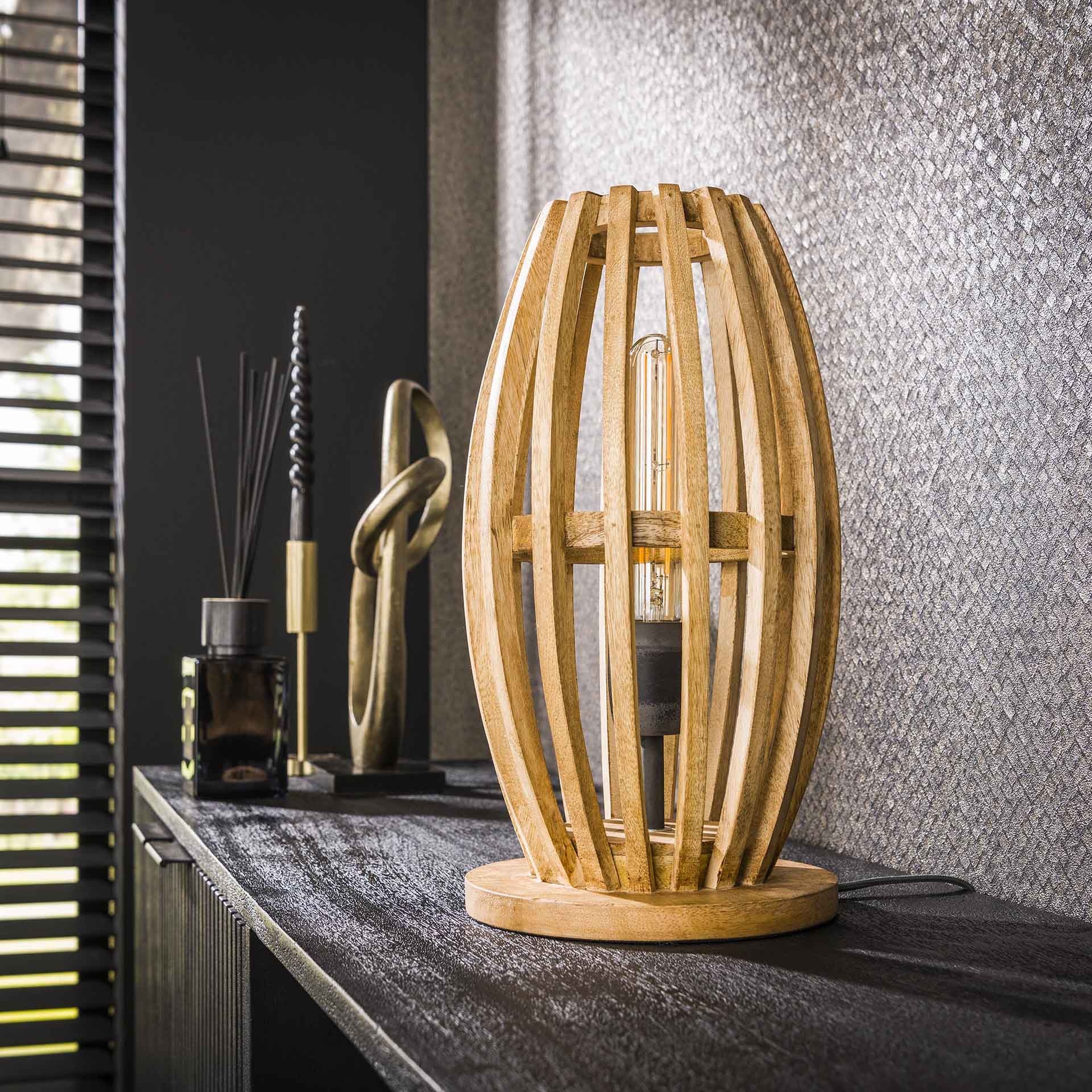 Tafellamp Orbit mango - Gratis thuisbezorgd - Houten Meubel Outlet