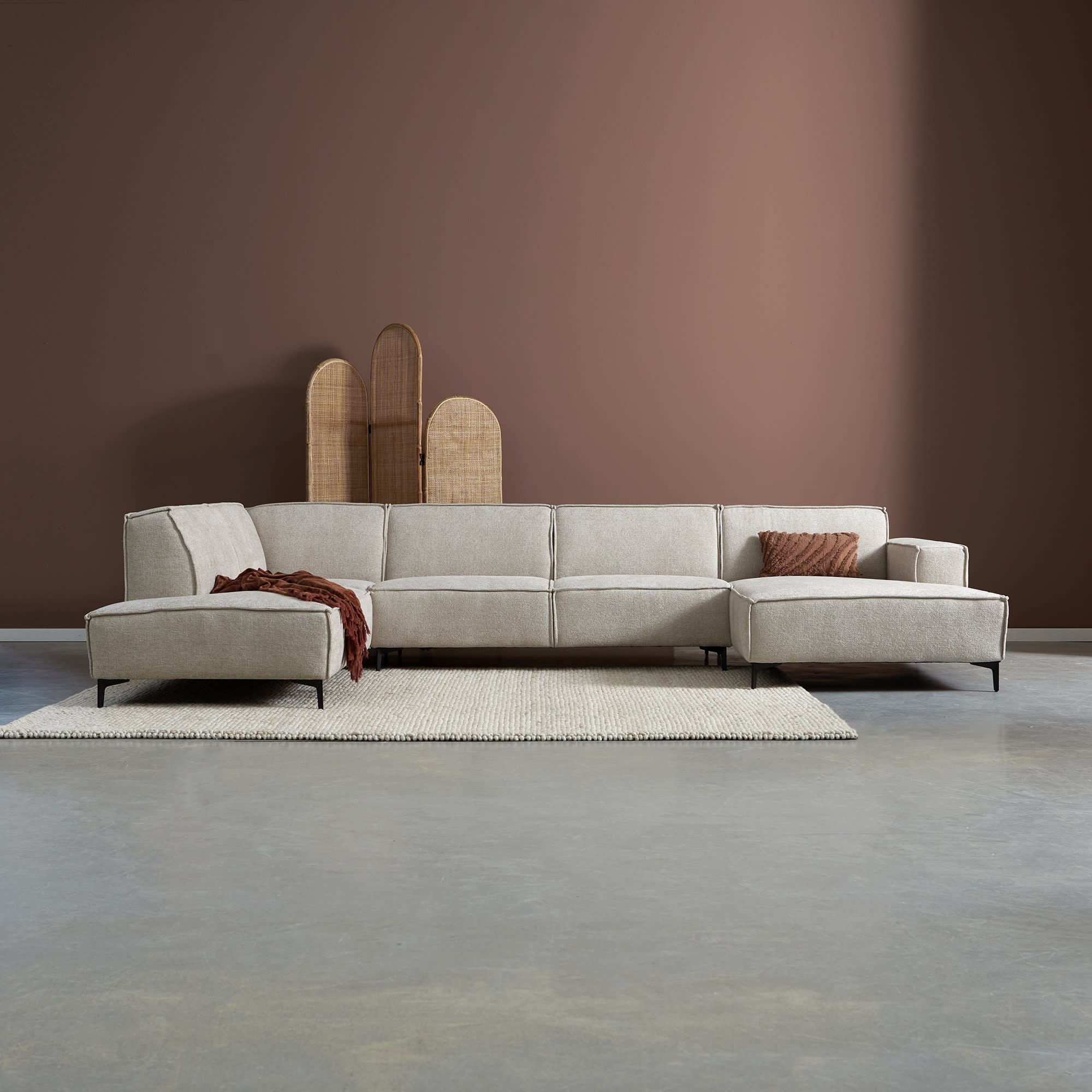 Bank River U opstelling met chaise longue rechts in Majestic 607 ...