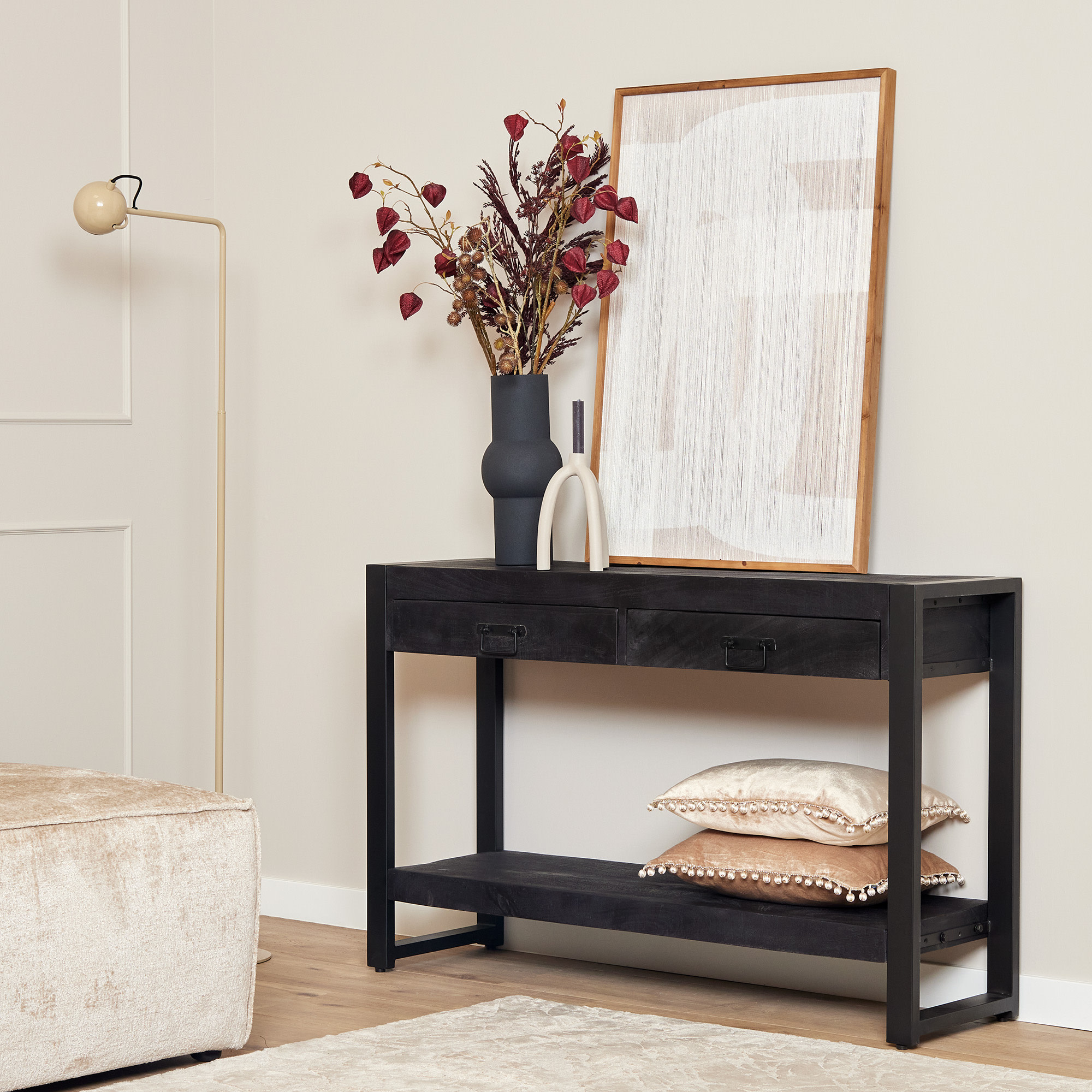 Sidetable Boaz Black | 120 cm - Gratis thuisbezorgd - Houten Meubel Outlet