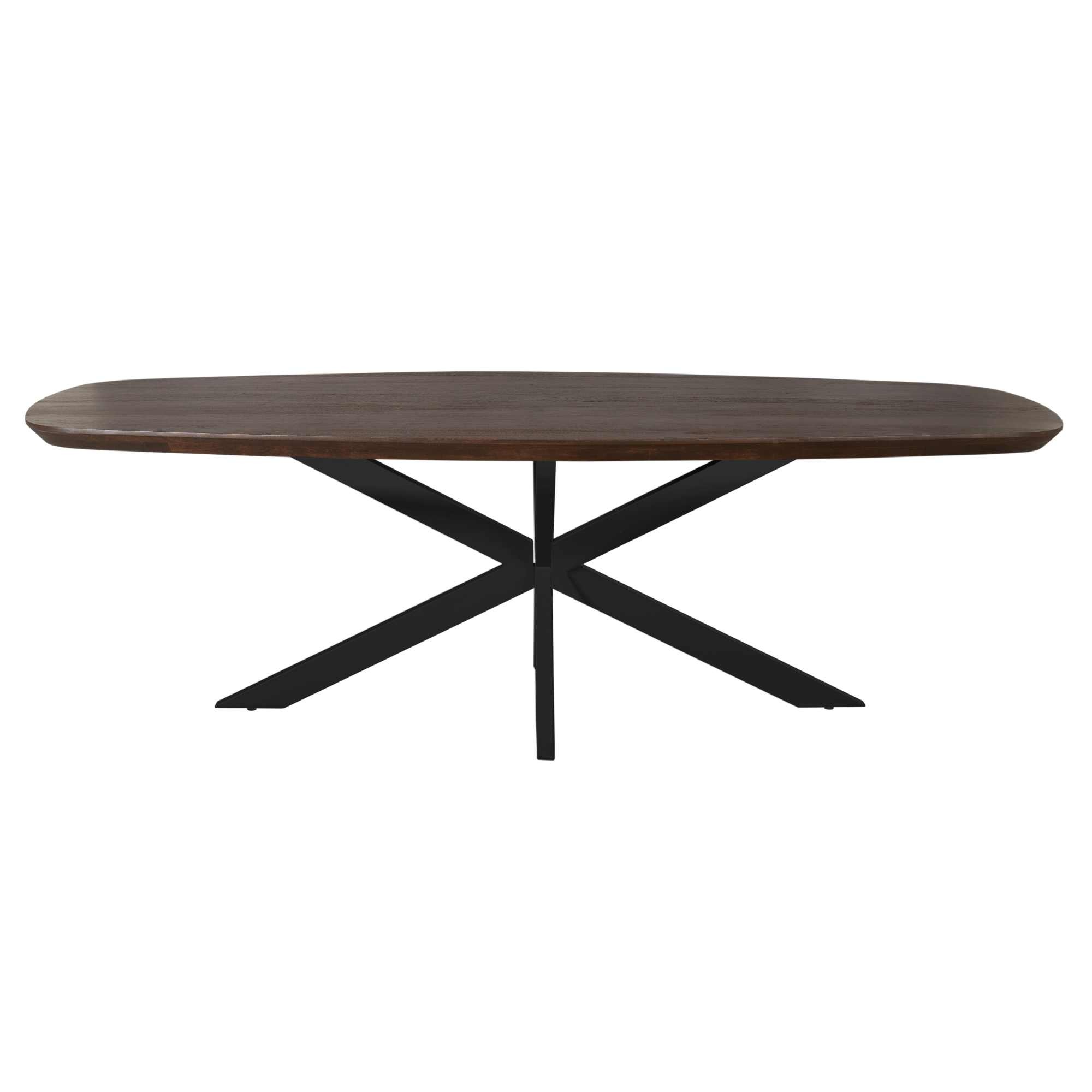 Eettafel Madison Brown 200 cm – Deens Ovaal Mangohout met Zwarte Poot ...