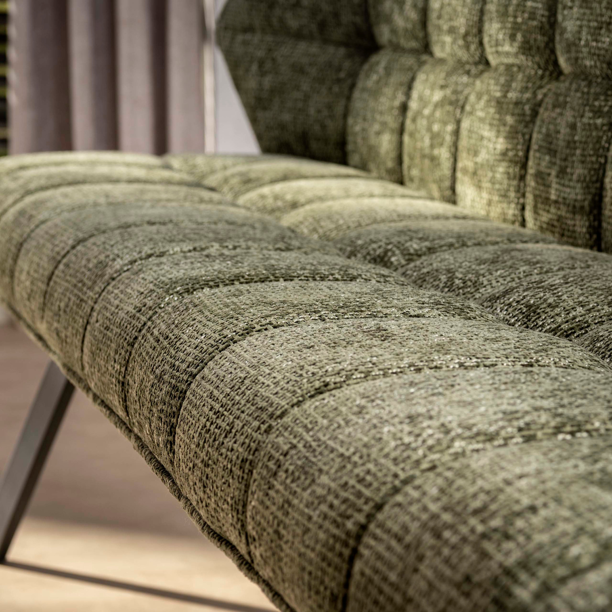 Eetkamerbank Raster 180 cm Hoven groen - Houten Meubel Outlet