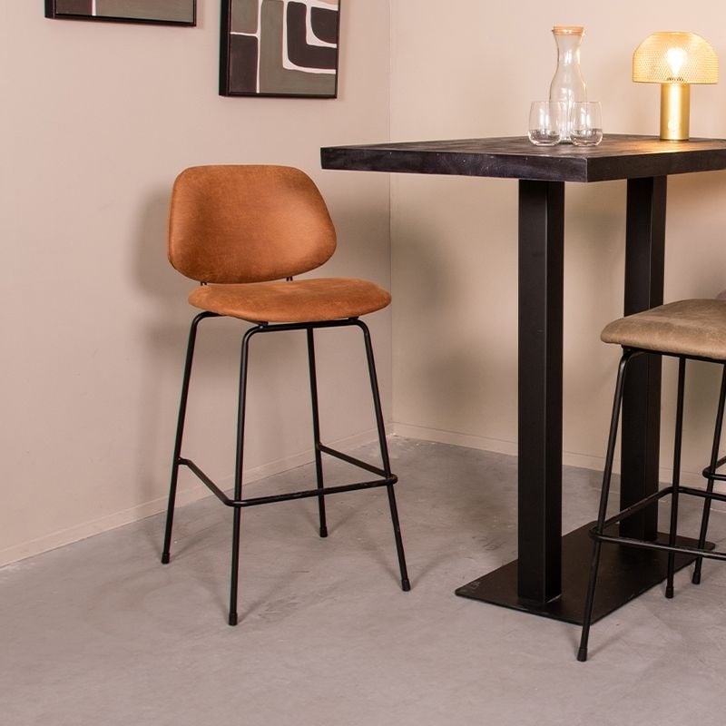 Barkruk Bello Cognac – Micro Suede – Modern | LABEL51 - Houten Meubel ...