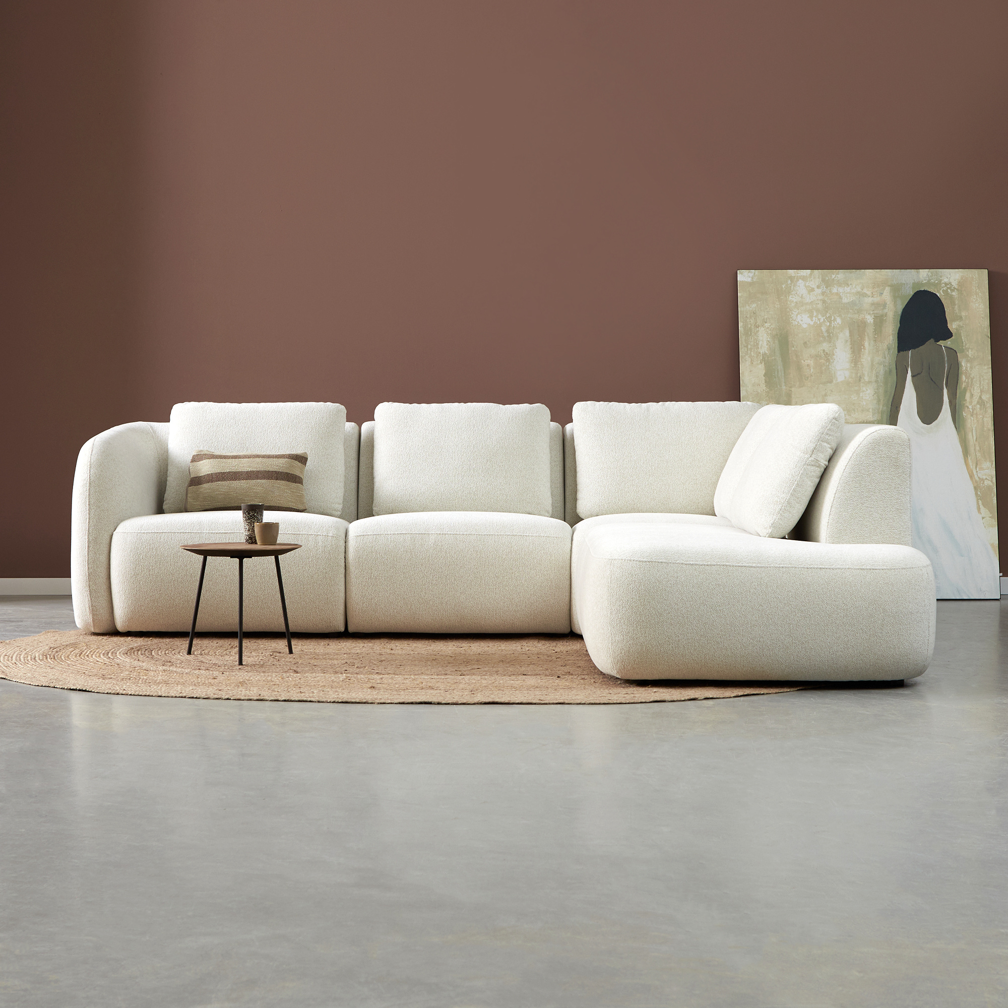 CLOUD met ottoman rechts - Raven 22 l Pepp Interiors - Houten Meubel Outlet