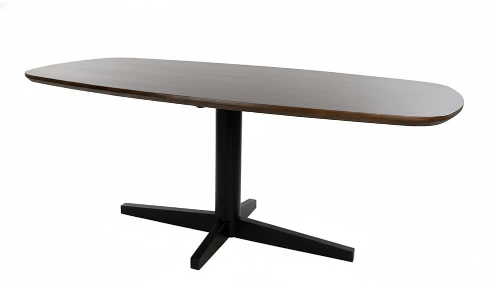 Eetkamertafel Libra Deens ovaal 240 cm – mango walnoot met zwarte meta ...
