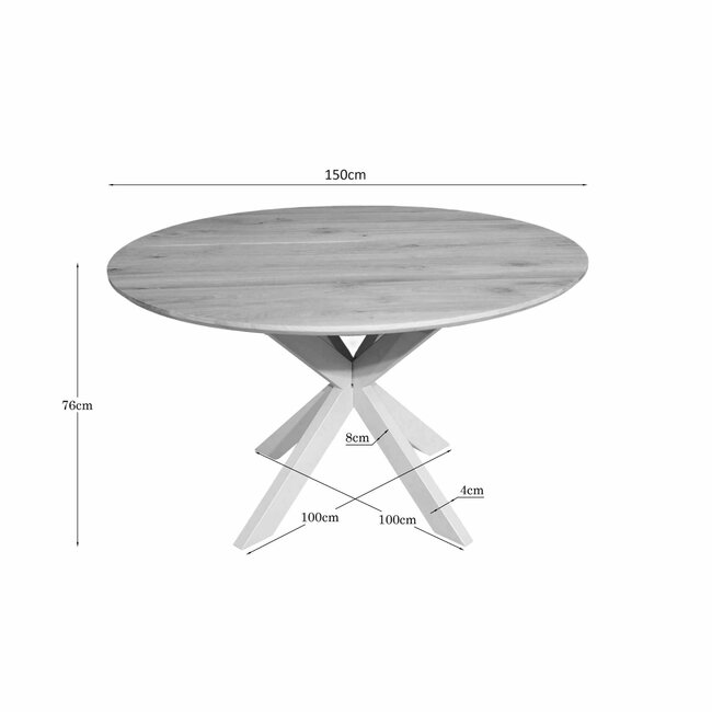Eiken Eettafel Ferris Rond 150 cm Naturel | Starfurn – Houten Meubel O ...