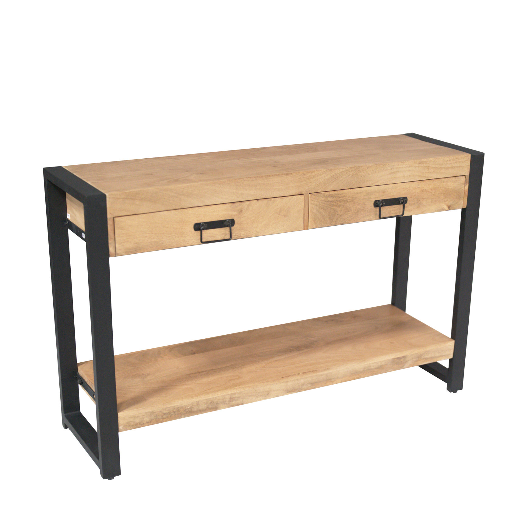 SidetabSidetable Britt 120 cm mangohout met lades | Industrieel ...