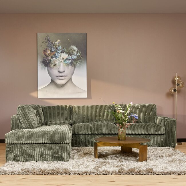 Teddy Hoekbank Groen Divan Links+2,5 zits l Starfurn - Houten Meubel Outlet