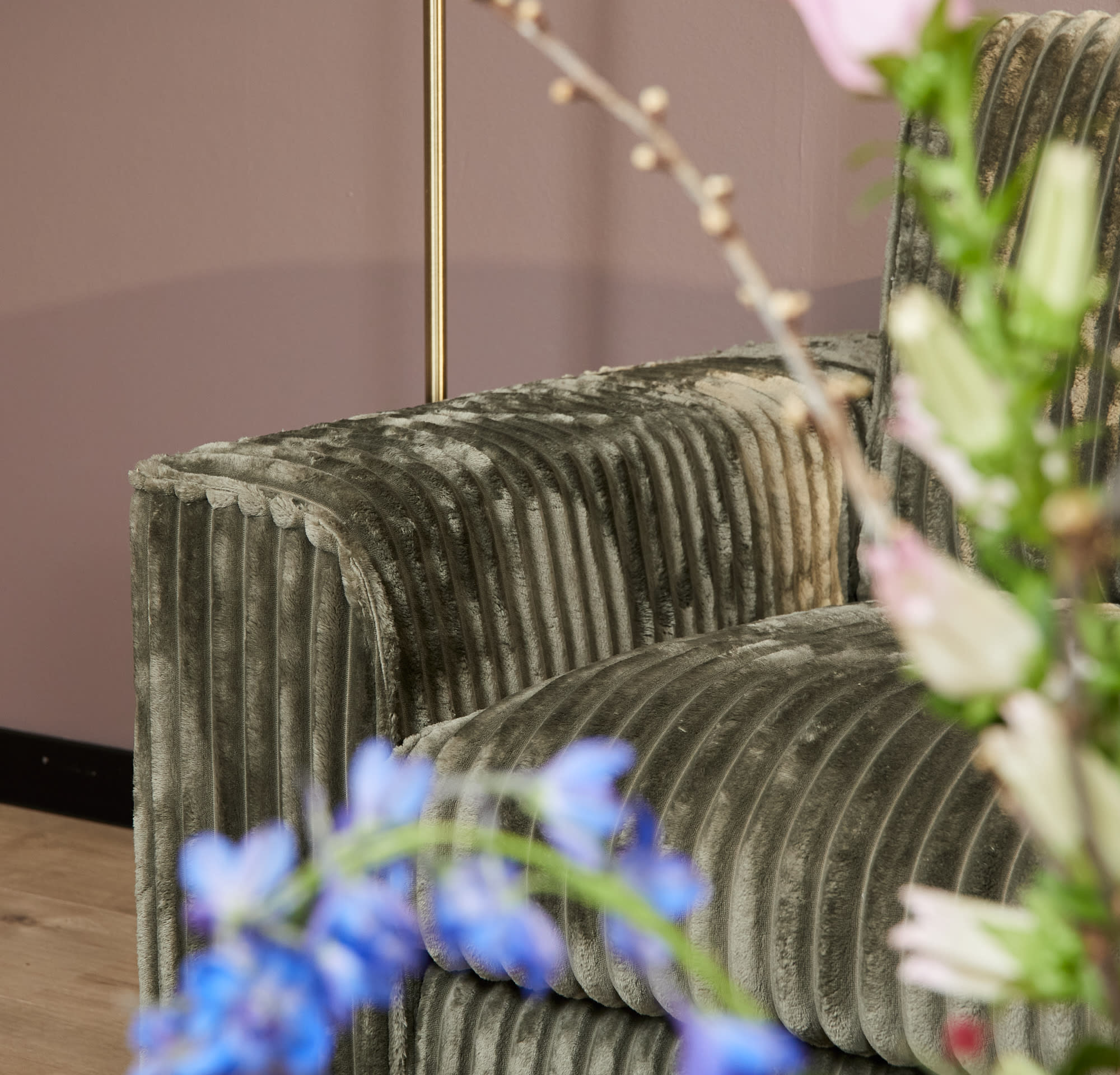 Teddy Hoekbank Groen Divan Links+2,5 zits l Starfurn - Houten Meubel Outlet