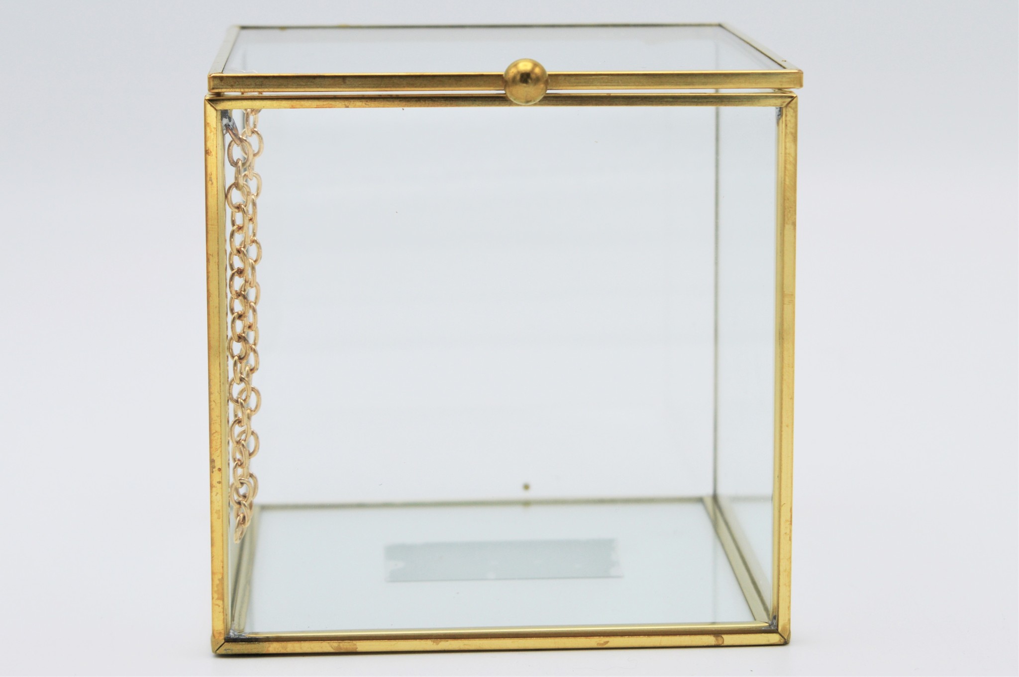 Display box gold large 10x10x10 cm (LxWxH) - Nature Deco