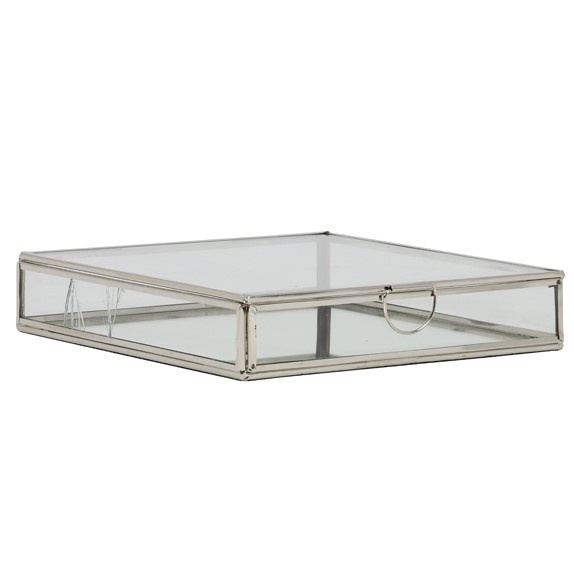 Vitrine box nikkel 20x20x4cm - Nature Deco