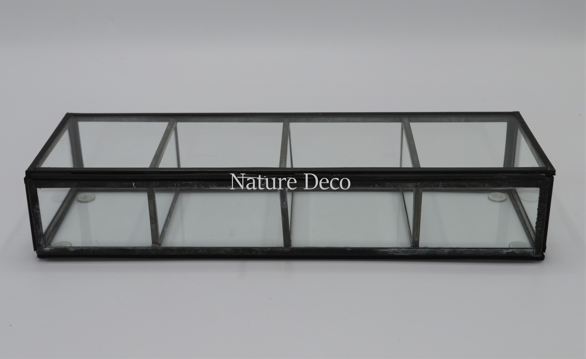 Vitrine box zwart vierluik - Nature Deco
