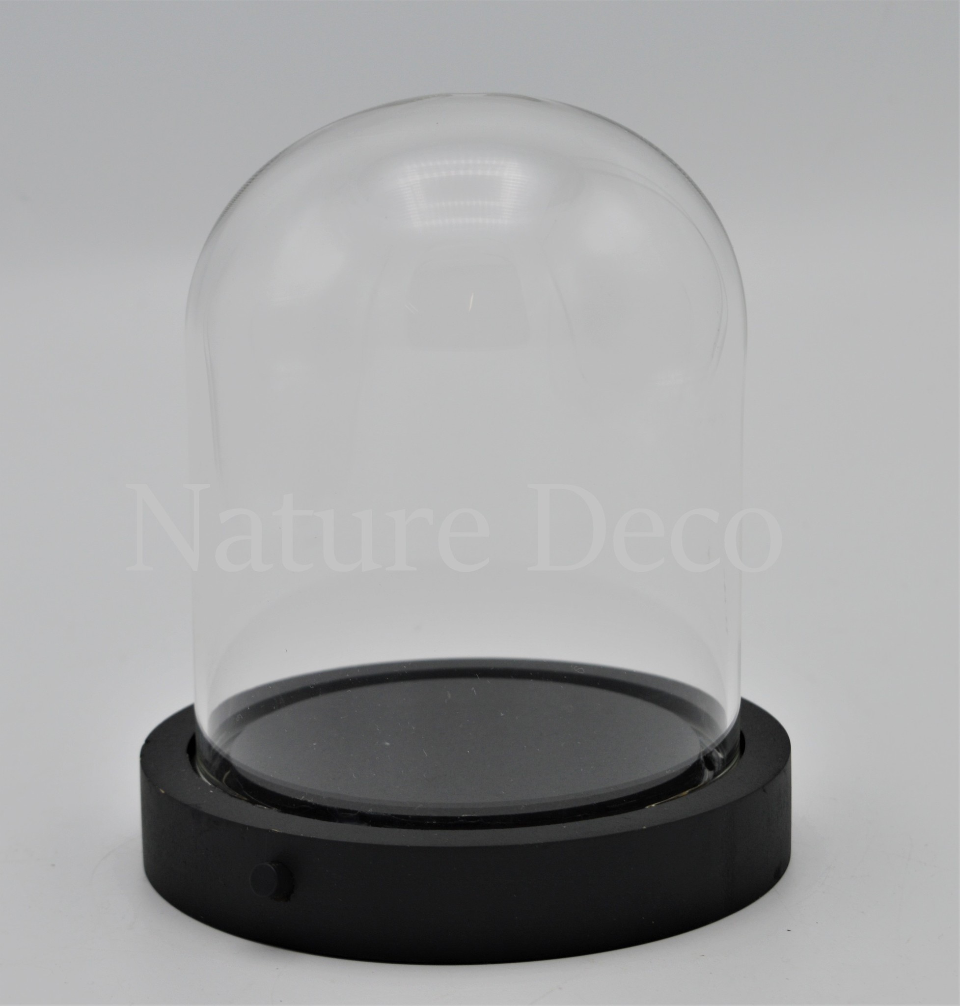Glass dome black LED 12x13,5 - Nature Deco