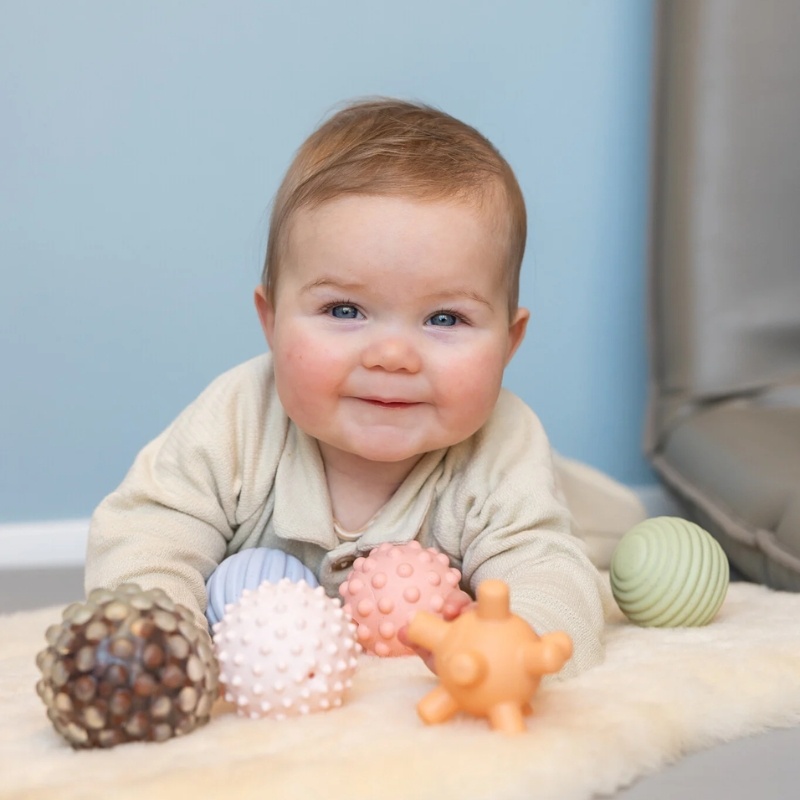 John Toy- Happy World Sensorische ballen - 6st | 0+ | 0+ - JUTTER & Co.