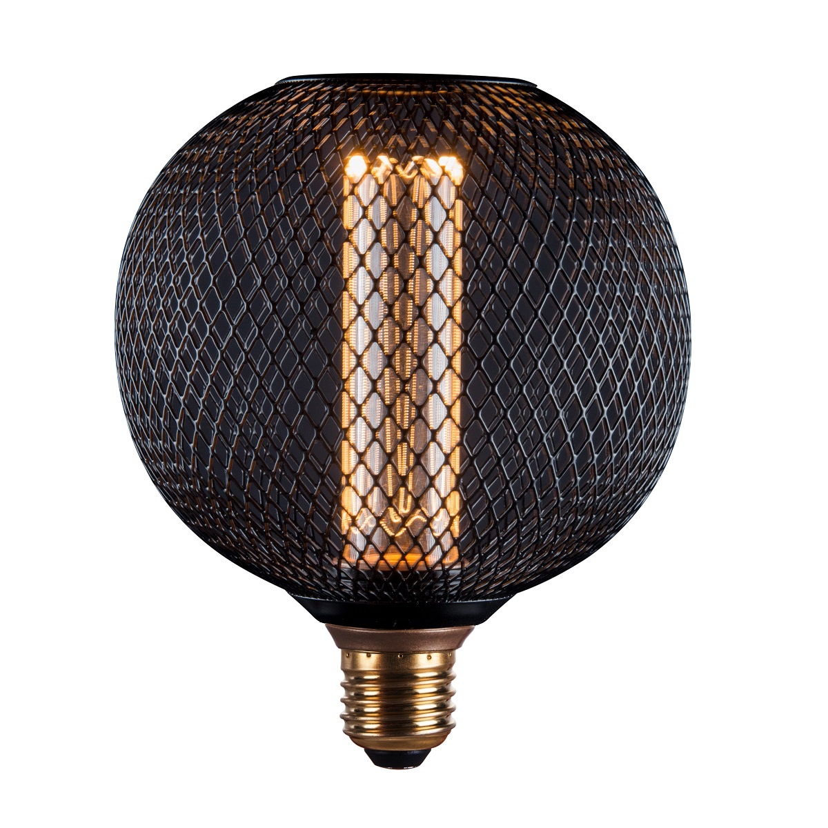 LED Cage Globe G125 - 3-Stap dimbare lamp - Zwart metaal - LedlampshopXL