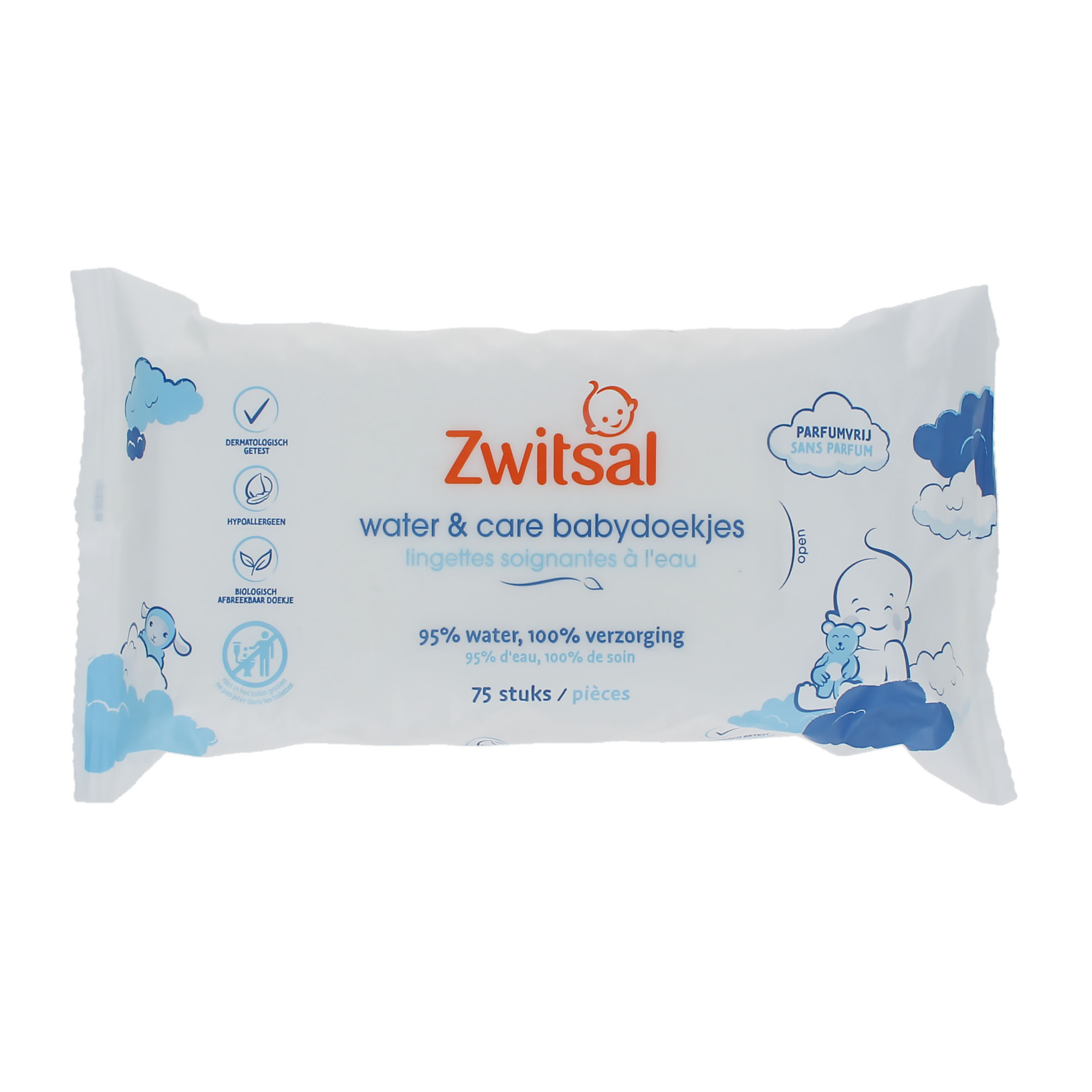 Zwitsal Water & Care Babydoekjes - 75 stuks online Kaufen bei Blisso ...
