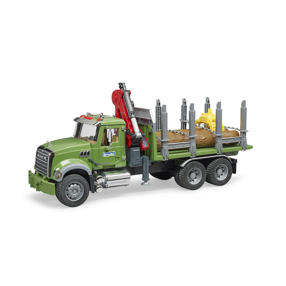 Bruder Holztransport LKW mit Ladekran Greifer + 3 Stämme - AgrarGIGANT