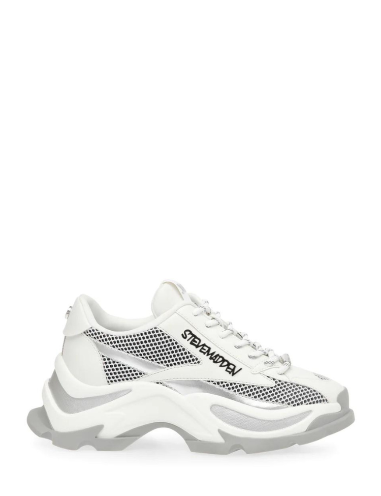 Steve Madden Zoomz Sneaker - White/Silver - Eddy's Eindhoven