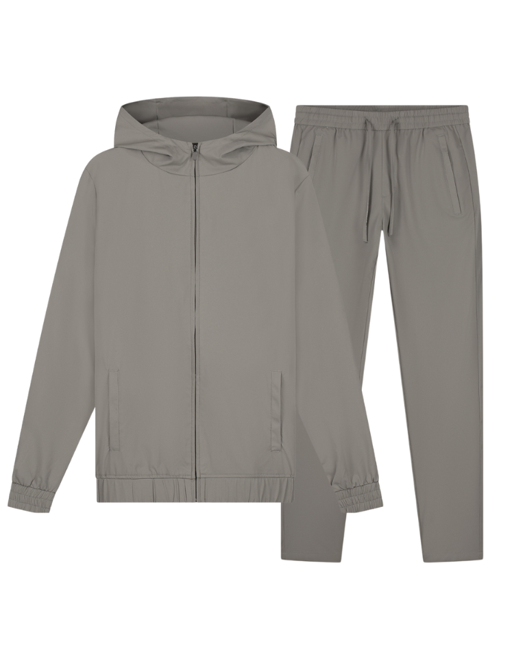 TriaD'oro Tracksuit Hood Jacket Combi - set - Taupe - Eddy's Eindhoven