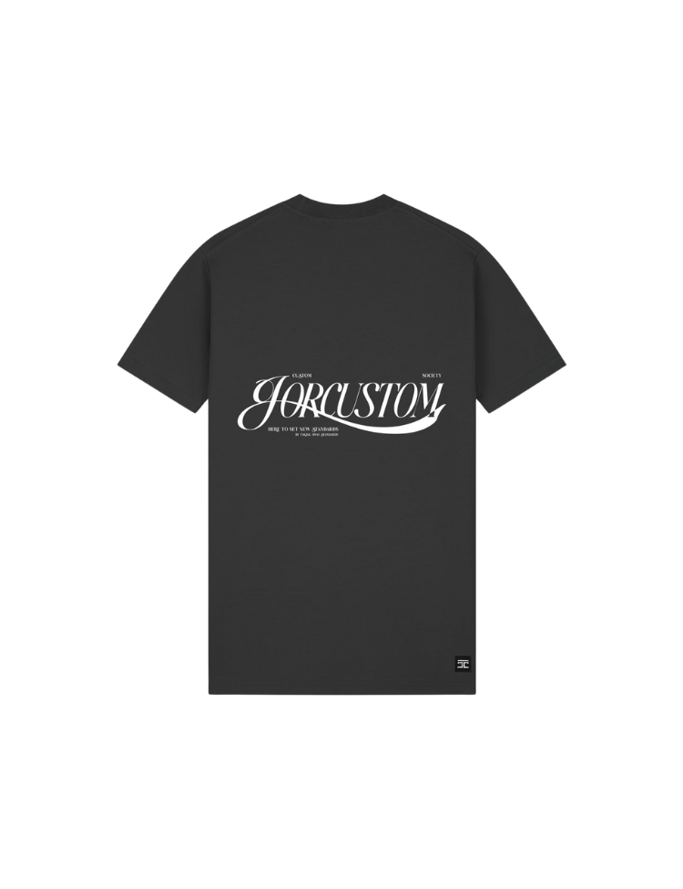 JorCustom Script Slim Fit T-Shirt - Antracite - Eddy's Eindhoven