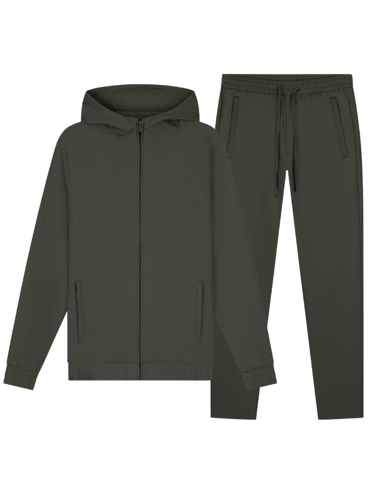 TriaD’oro Tracksuit Hood Jacket Combi-set - Olive - Eddy's Eindhoven