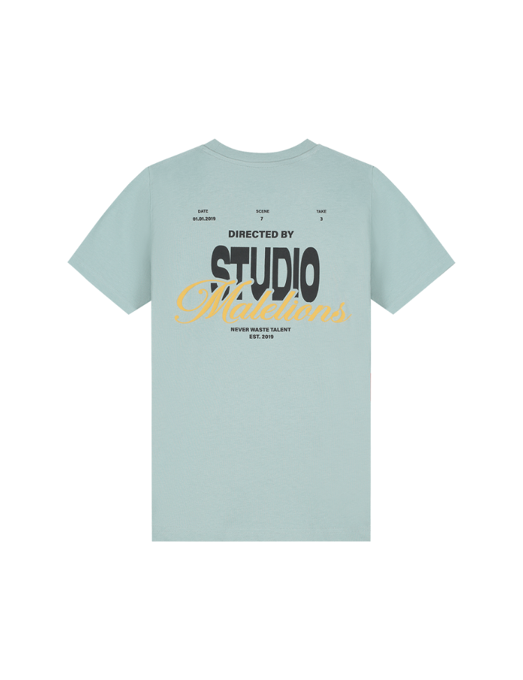 Malelions Kids Studio T-Shirt - Aqua Grey - Eddy's Eindhoven