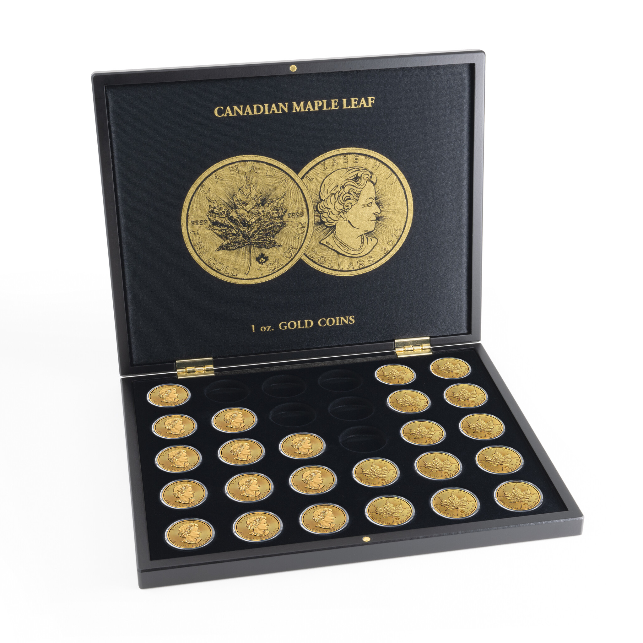 Presentation Case For 30 Maple leaf Gold Coins (1 OZ.) In Capsules ...