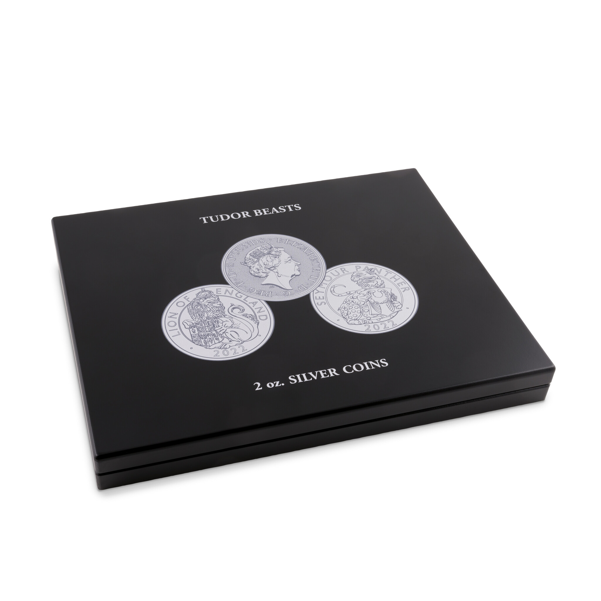 Presentation case for 10 “Tudor Beasts” 2 oz silver coins ...