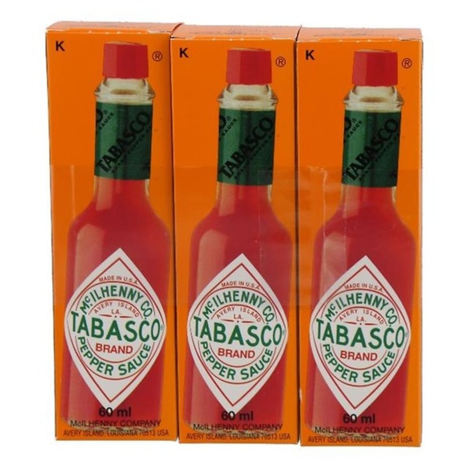 Tabasco Red pepper sauce 3 stuks a 6 cl - Smokey Basterds