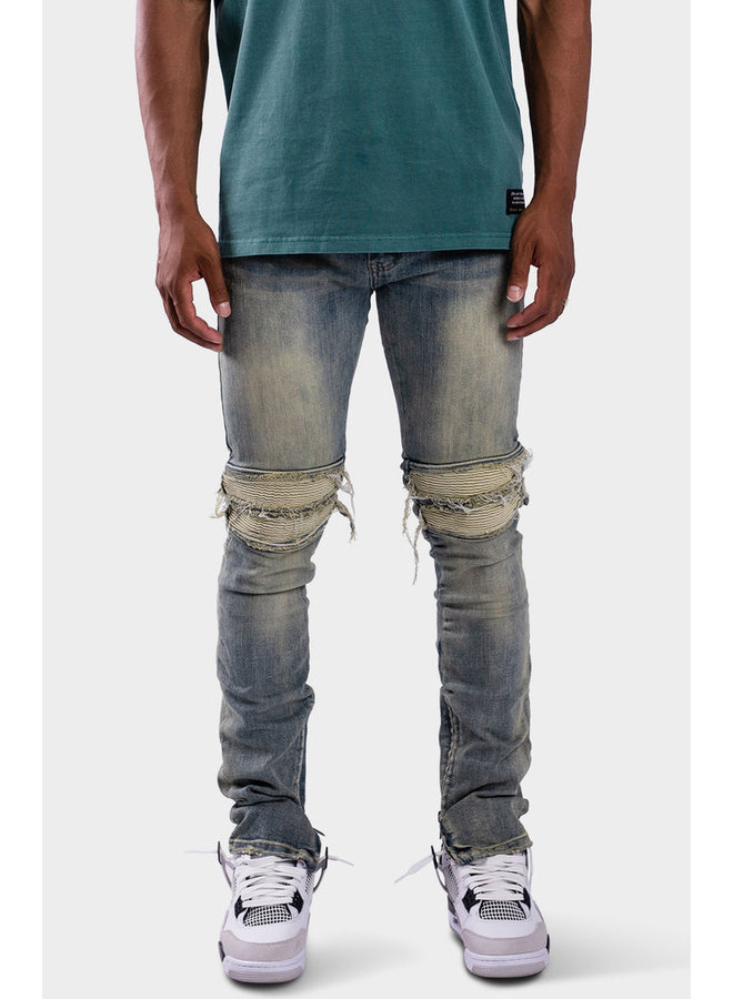 RIVERO - ZIP DENIM JEANS OFF WHITE - Concept R