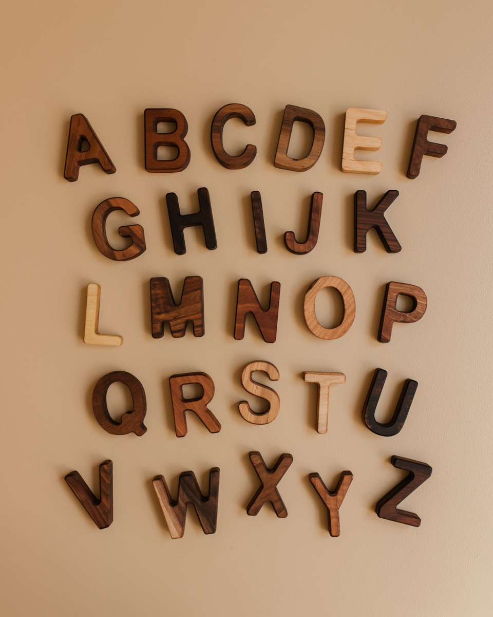 Walnut capital letters | Ziloen - Ziloen