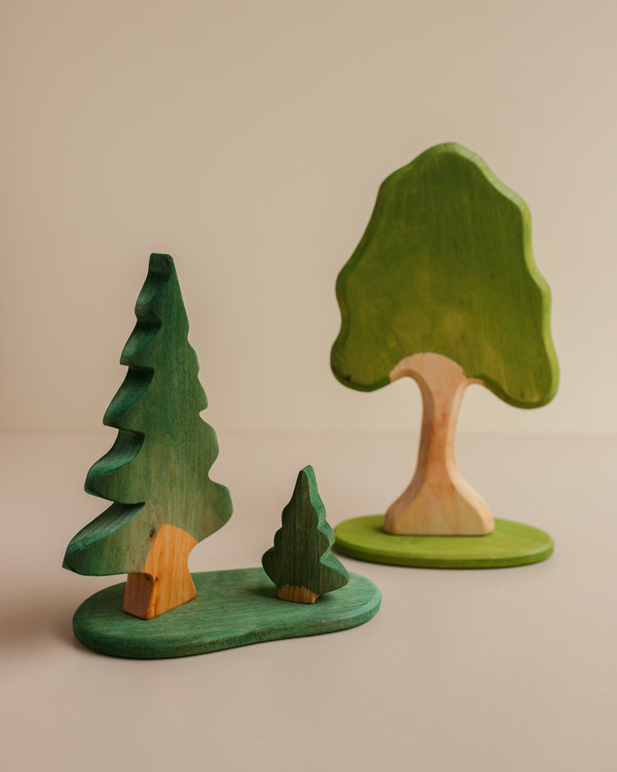Handmade pine trees with base - 3 pcs: beautiful wooden toys! | Ziloen ...