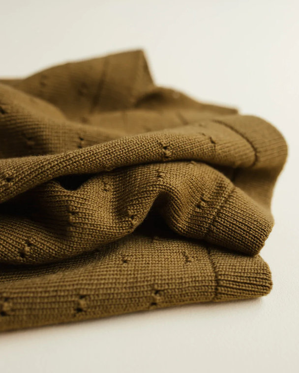 Hvid Merino wool baby blanket Bibi - mustard | Ziloen - Ziloen