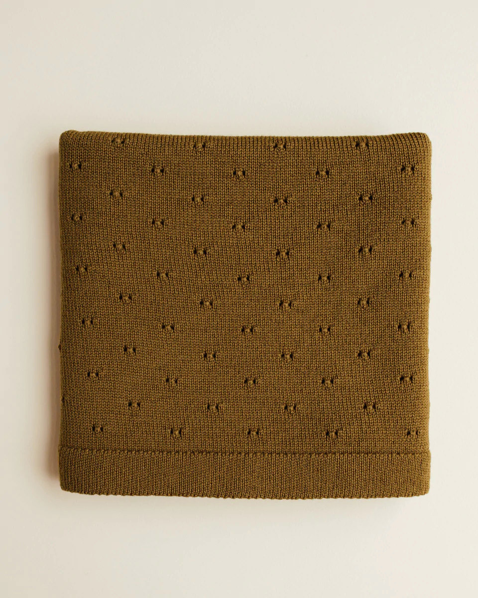 Hvid Merino wool baby blanket Bibi - mustard | Ziloen - Ziloen