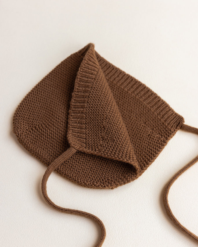 Hvid merino wool bonnet - chocolate: soft and warm! | Ziloen - Ziloen