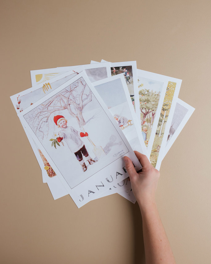 Elsa Beskow set of month poster A4 size (12 pcs) | Ziloen - Ziloen