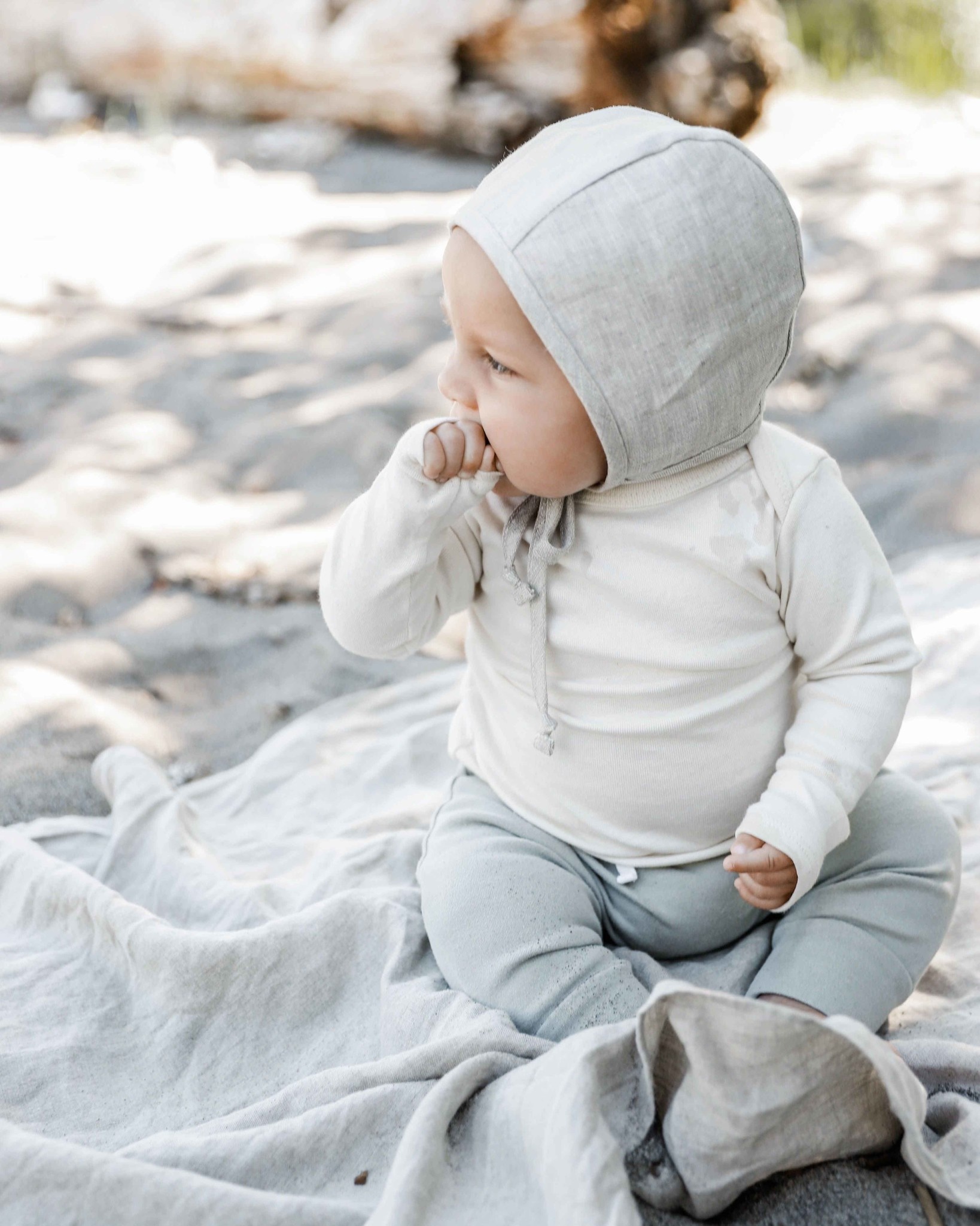 Briar Handmade Linen bonnet - sand - Ziloen