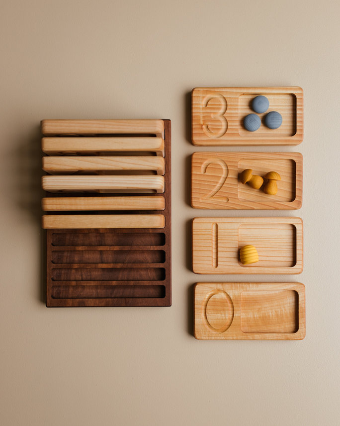 Wooden horizontal number tray - 10-piece | Ziloen - Ziloen