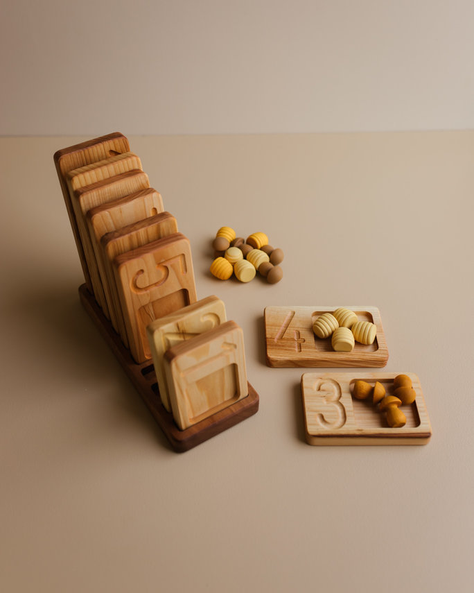 Wooden number tray - 10-piece | Ziloen - Ziloen