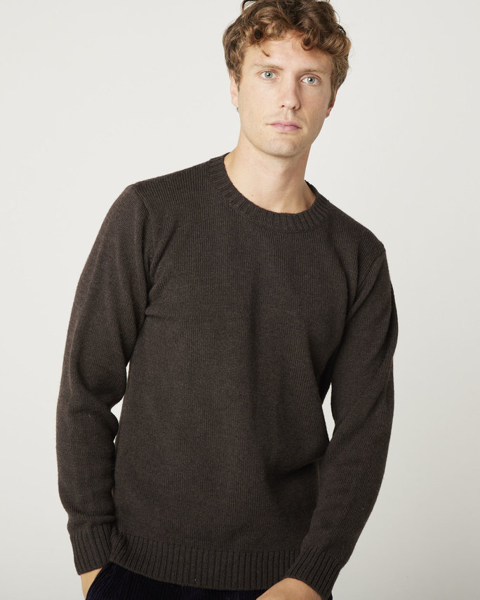 Peregrine Men's sweater Makers stitch - chocolate | Ziloen - Ziloen