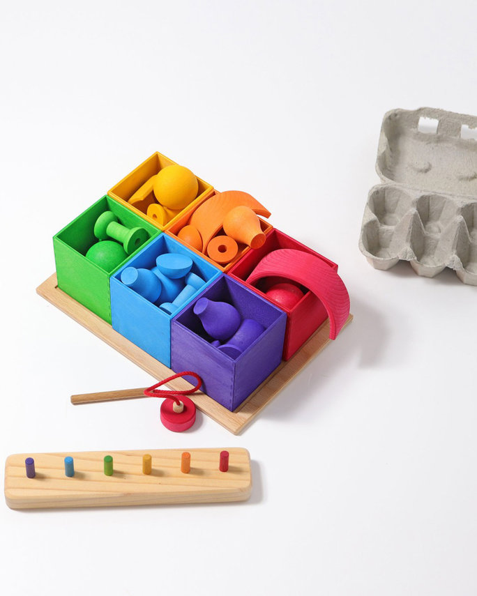 Grimm's Sorting helper 6 pieces - rainbow - Ziloen